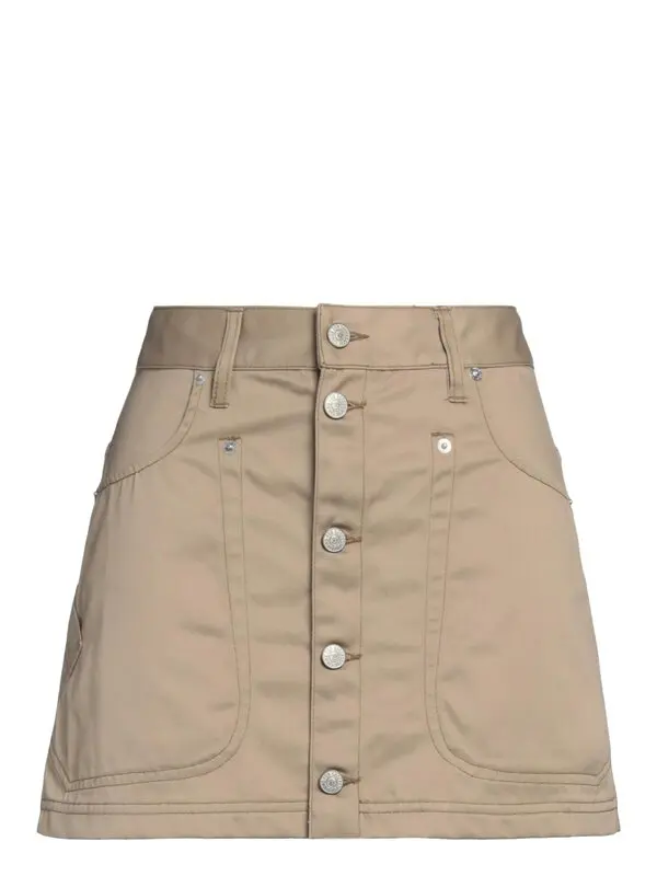 DIESEL® Solid-colored Flare Skirt - Khaki