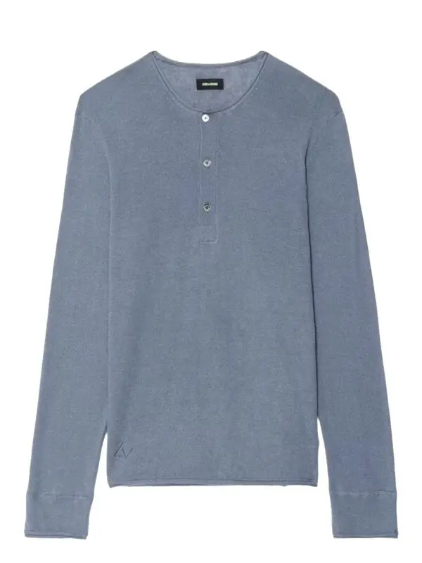 Zadig&Voltaire Logo Detail Long Sleeve Sweater - Storm