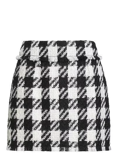 Dolce & Gabbana Houndstooth Tweed Flared Mini Skirt - Black