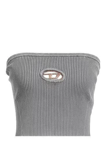DIESEL® Ribbed Knit Strapless Tube Top - Grey