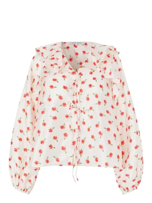Stine Goya Printed Ruffled Shirt With Long Sleeves - Pink