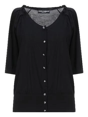 Dolce & Gabbana Wool Knit Sweater With Appliqués - Black