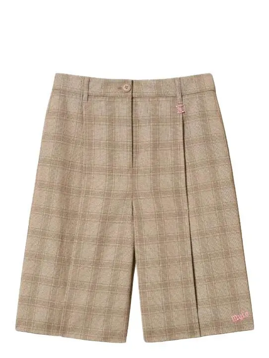 TWINSET Checked Tailored Shorts - Nude