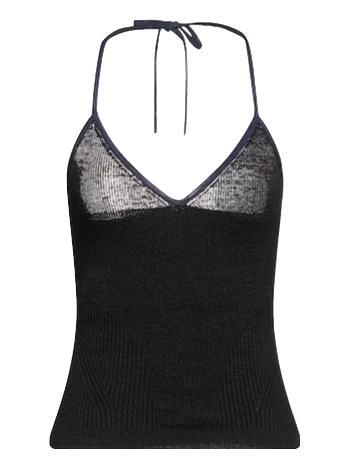 Jacquemus Two-tone Knit Sleeveless Halterneck Top - Black