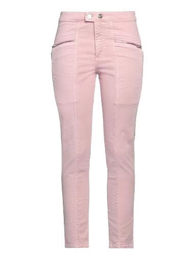 Isabel Marant Étoile Tapered Leg Jeans With Zip Pockets And Leather Trims - Pink