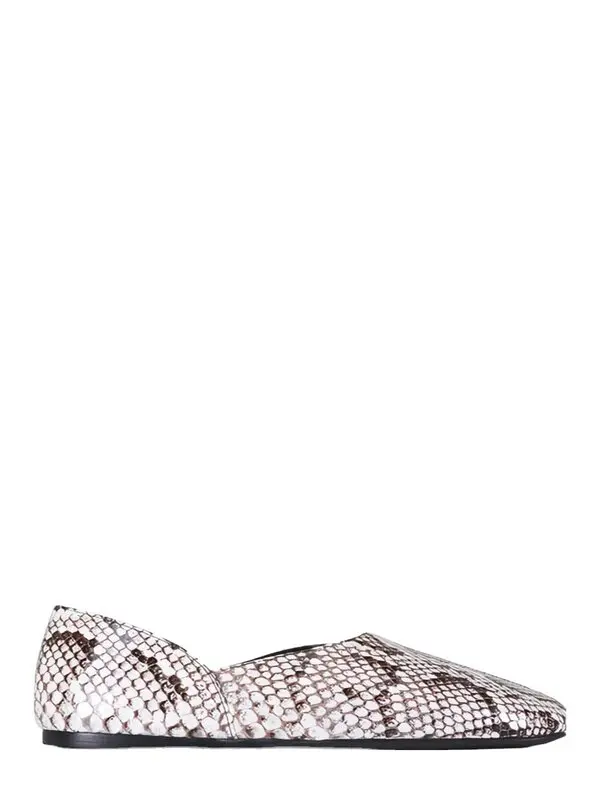 Khaite Jane Snakeskin Flats - White