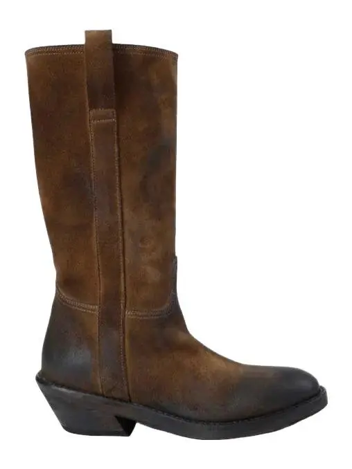 ANN DEMEULEMEESTER Suede Boots - Black