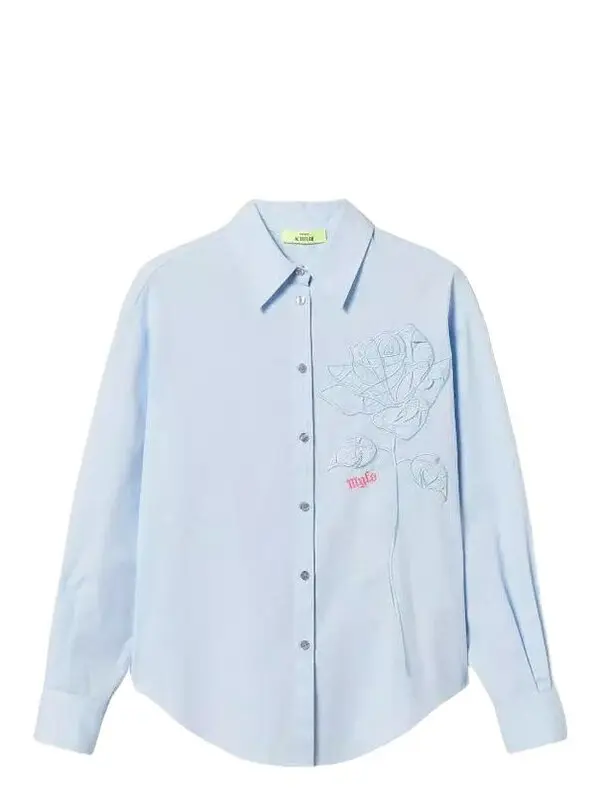 TWINSET Floral Embroidered Shirt - Blue