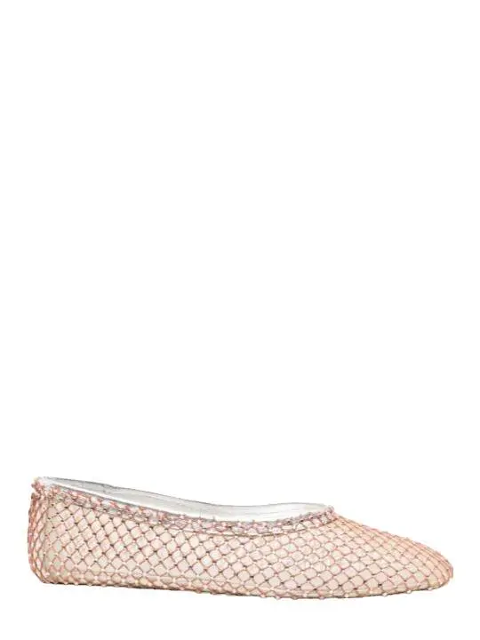 FORTE_FORTE Woven Ballet Flats With Silver-tone Trim - Nude