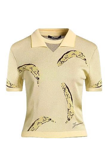Jacquemus Two-tone Knit Short Sleeve Polo - Yellow