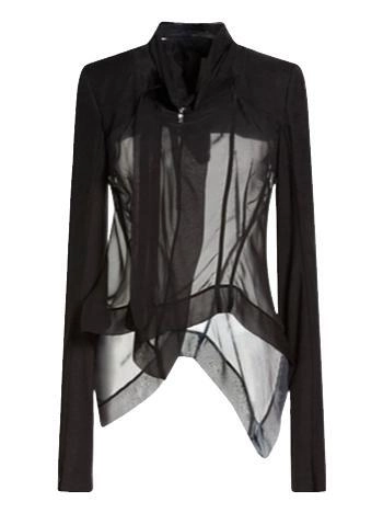 Rick Owens Simple Chiffon Coat - Black