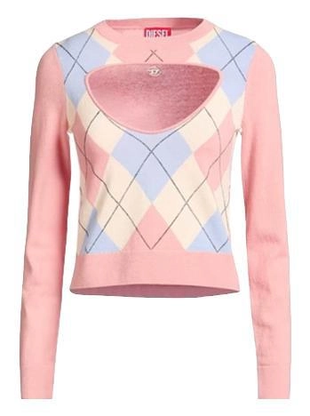 DIESEL® Geometric Pattern Knit Sweater - Pink