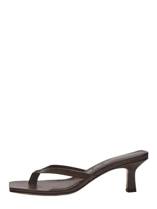 AeydĒ Thong Square Toe Kitten Heel Sandals - Black