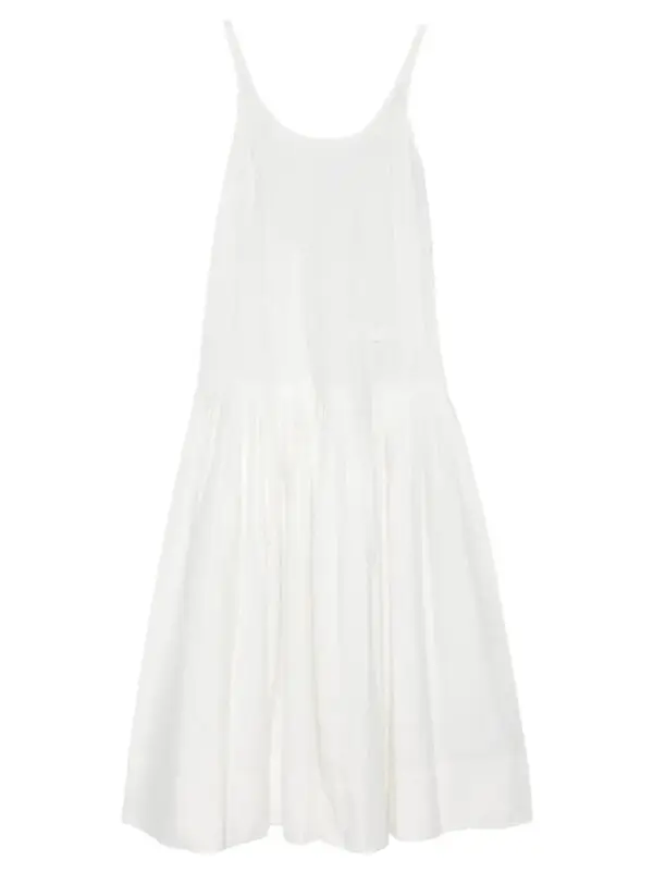 ST. AGNI Pleated Midi Dress - Off-white