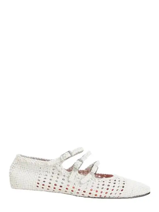 CAREL Ariana Strap Ballet Flats - White