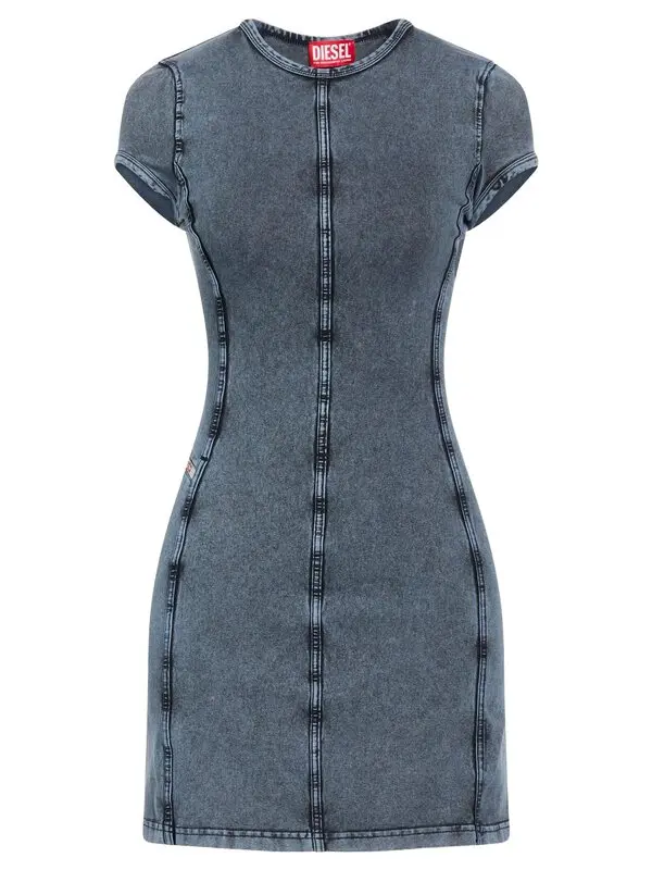 DIESEL® Bodycon Dress With Short Sleeves - Blue