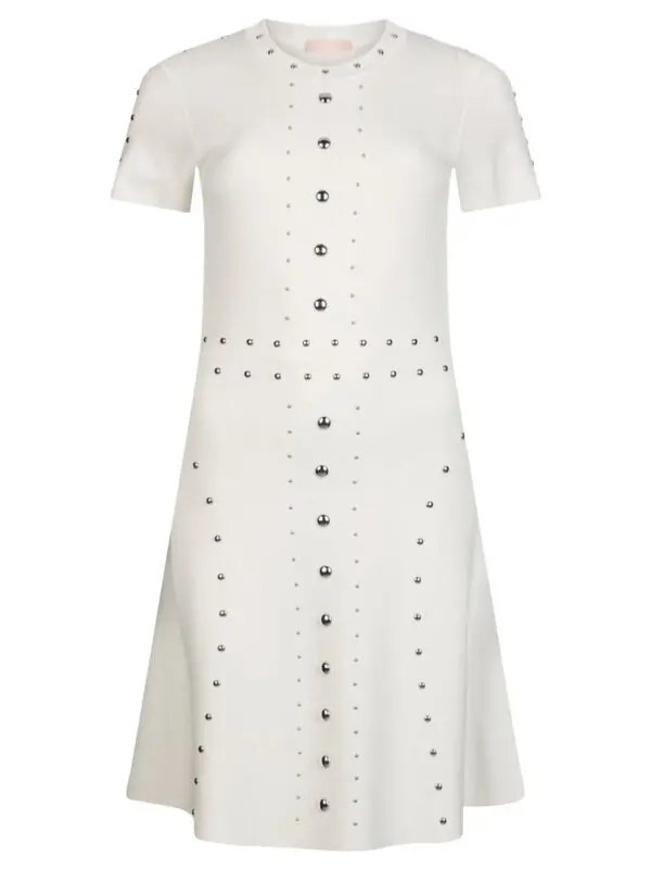 Liu Jo Studded Knit Mini Dress - White Wool