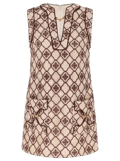 Zimmermann Luna Guipure Mini Shift Dress - Nude