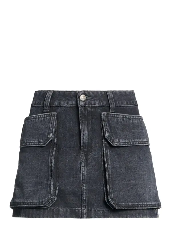 DIESEL® Denim Pencil Skirt With Designer Plaque - Black