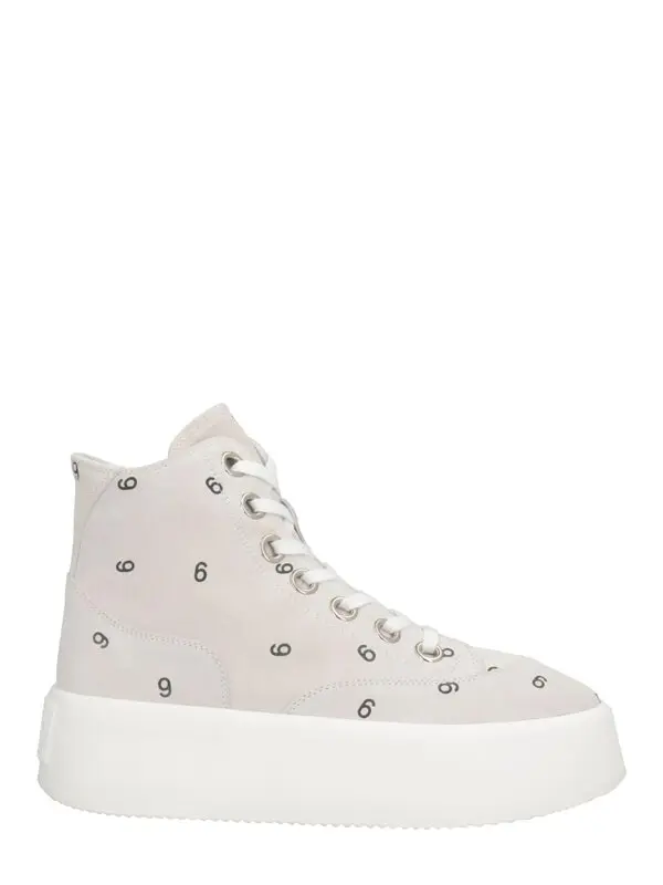 MAISON MARGIELA High-top Sneakers With Logo Print - White