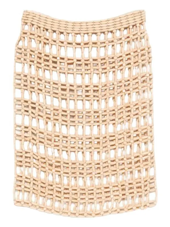 TOTEME Beaded Grid Midi Skirt - Vanilla