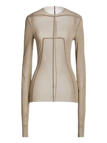 Rick Owens Long Sleeve Crewneck T-shirt - Nude