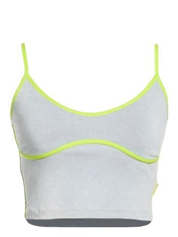 DIESEL® Sleeveless Jersey Crop Top With Piping - Grey