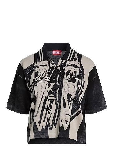 DIESEL® Multicolor Knit Short Sleeve Top - Black