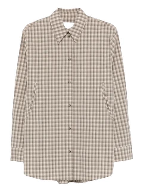 Nanushka Plaid Detail Shirt - Nude