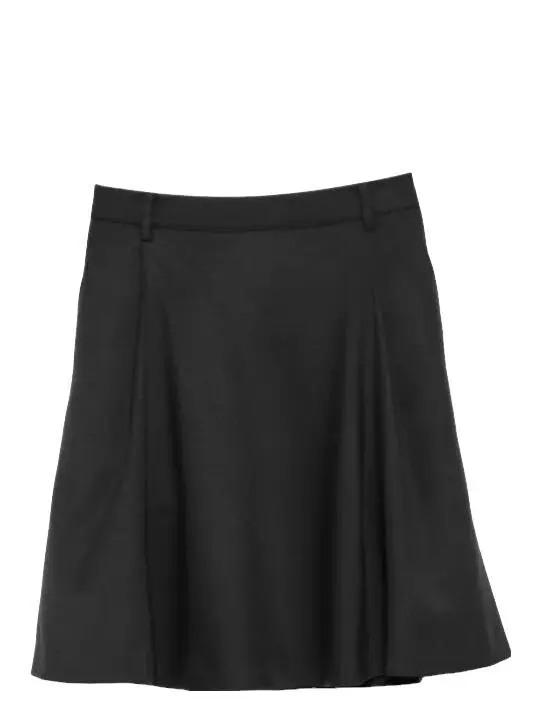 LOW CLASSIC A-line Midi Skirt - Dark Gray