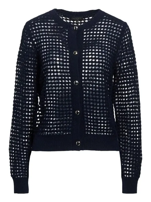Rag & Bone Open-knit Crewneck Cardigan - Black