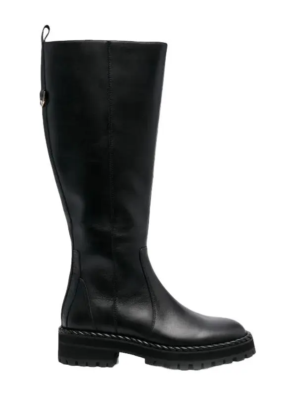 Liu Jo Knee-high Leather Boots With Side Zip - Black