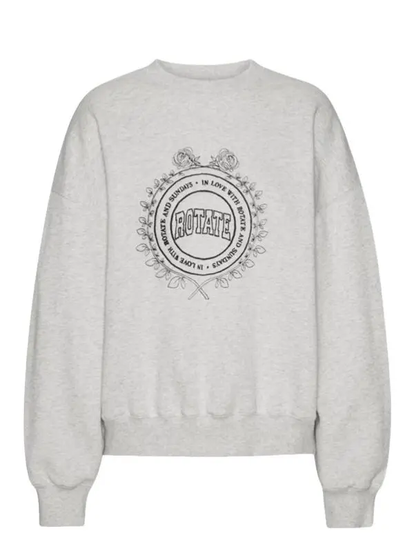 ROTATE BY BIRGER CHRISTENSEN Crewneck Long Sleeve Sweatshirt With Letter Print - White