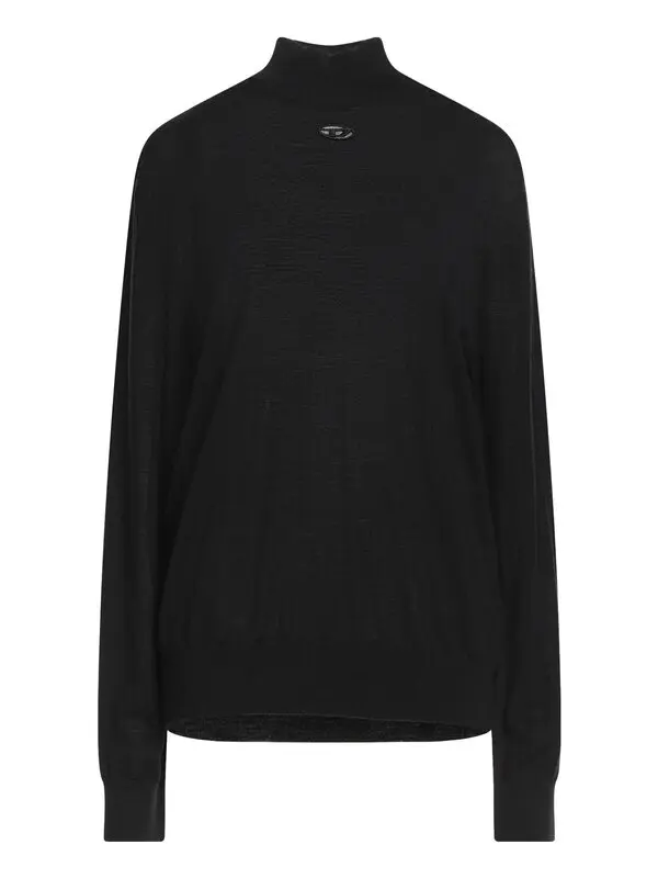 DIESEL® Solid Color Polo Necks - Black