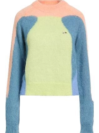 DIESEL® Multicolor Knit Top With Crewneck And Long Sleeves - Green