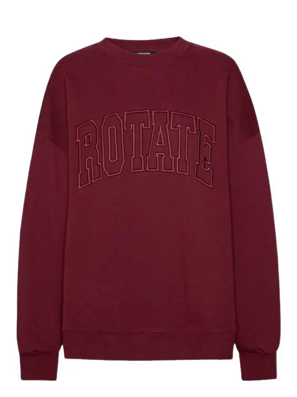 ROTATE BY BIRGER CHRISTENSEN Crewneck Long Sleeve Letter Print Sweatshirt - Brown
