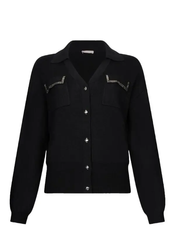 Liu Jo Appliqued-pocket Cardigan - Black
