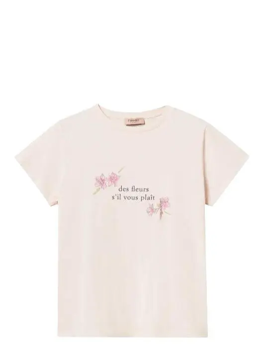 TWINSET Slogan Printed T-shirt - White