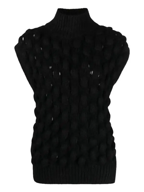 Simone Rocha Sleeveless Turtleneck Sweater - Black