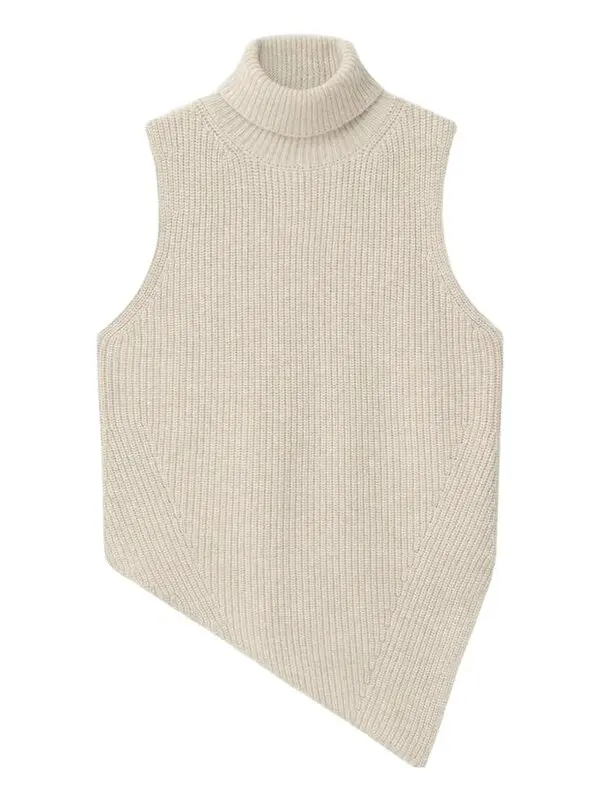 Nanushka Fennec Knitted Turtleneck Vest - Nude