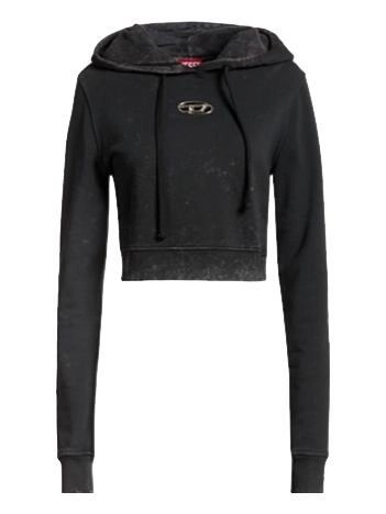 DIESEL® Cropped Hooded Sweatshirt - Black