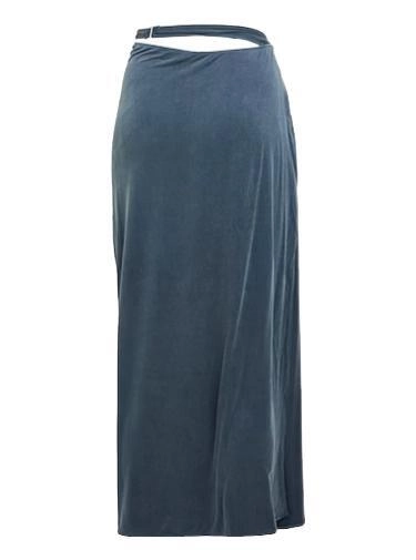 Jacquemus Midi Skirt With Side Slit - Blue