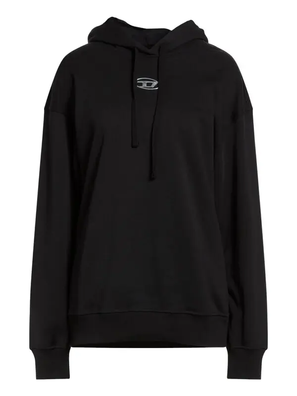 DIESEL® Solid Color Hooded Track Jackets - Black