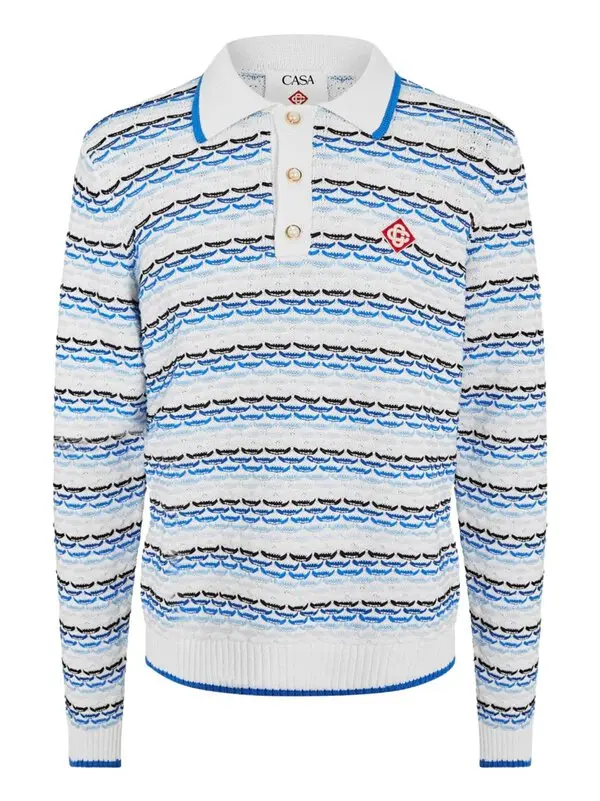 Casablanca Striped Knit Sweater - White