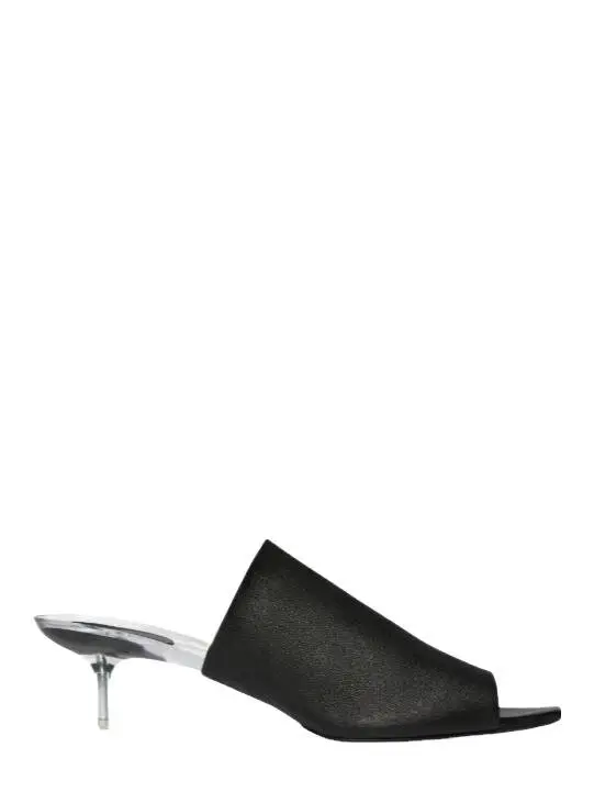 COURREGES Square-toe Kitten Heel Sandals - Black
