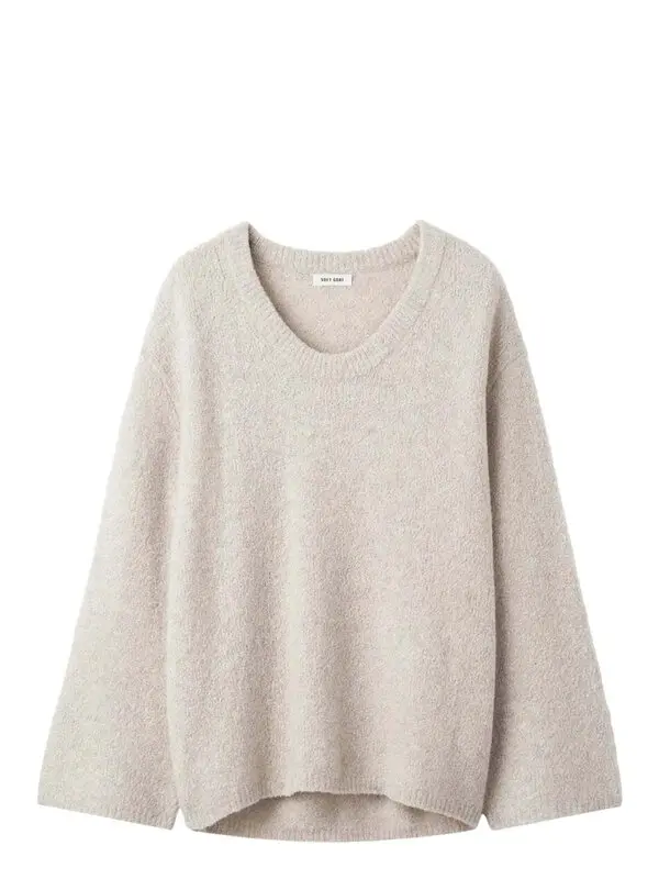 Soft Goat V-neck Pullover Sweater - Sand