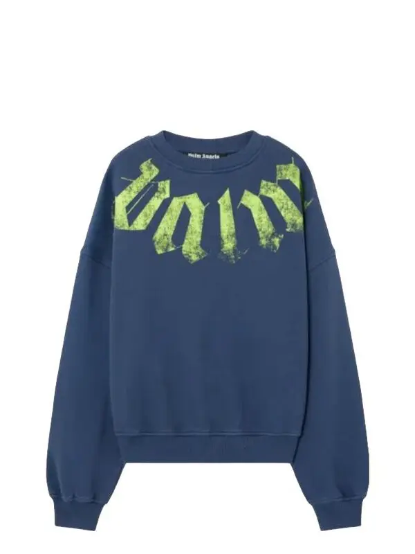 Palm Angels Oversized Logo Sweatshirt - Blue