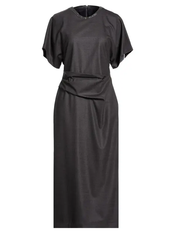 Brunello Cucinelli Slim-fit Draped Dress - Black