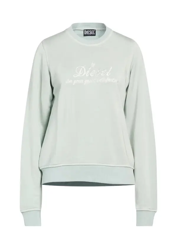DIESEL® Solid-color Crewneck Sweatshirt With Embroidered Logo - Green