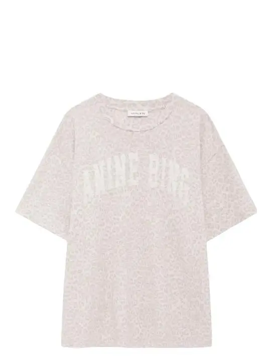 ANINE BING Cade Leopard Print T-shirt - White